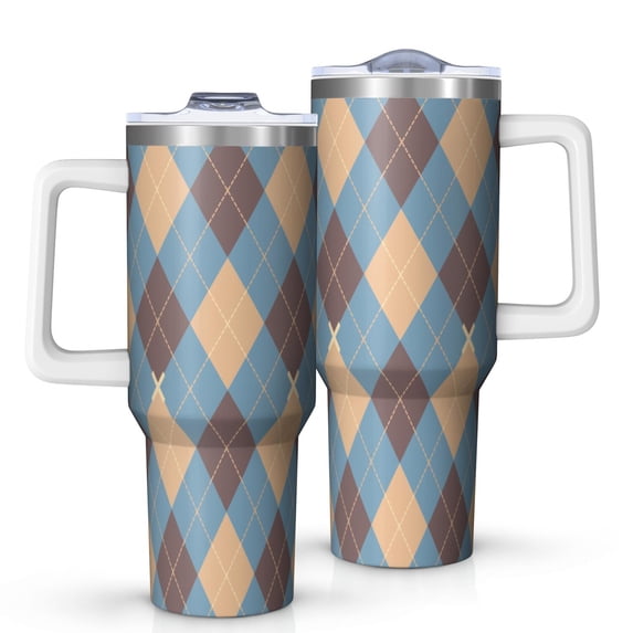 40oz Tumbler with Handle and Straw, Vacuum Insulated Stainless Steel ...