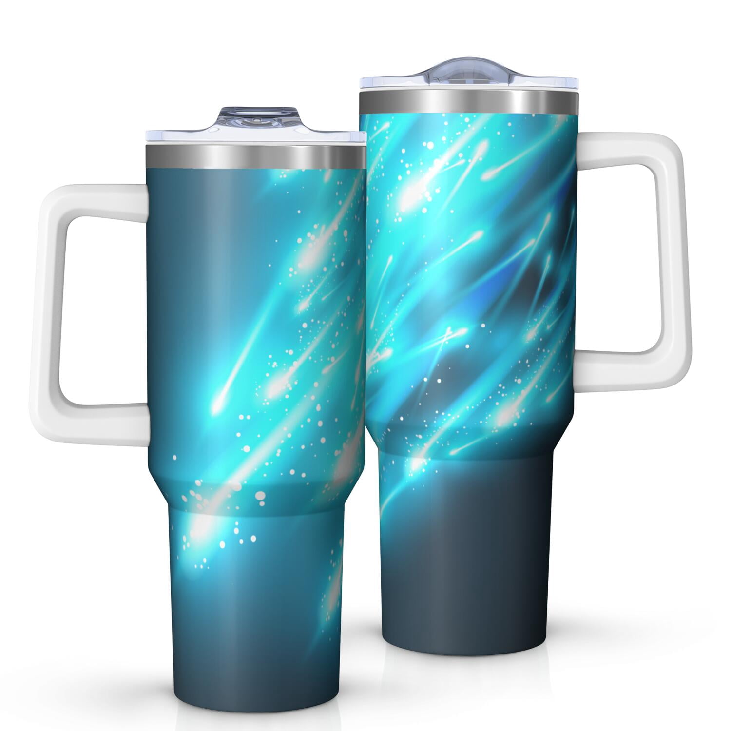 40oz Tumbler with Handle and Straw, Vacuum Insulated Stainless Steel ...