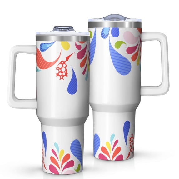 40oz Tumbler with Handle and Straw, Vacuum Insulated Stainless Steel ...