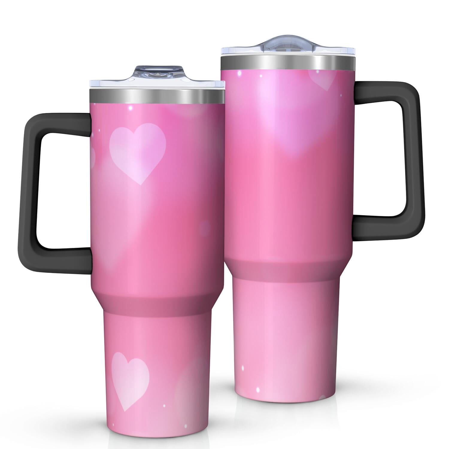 40oz Tumbler with Handle and Straw, Vacuum Insulated Stainless Steel ...