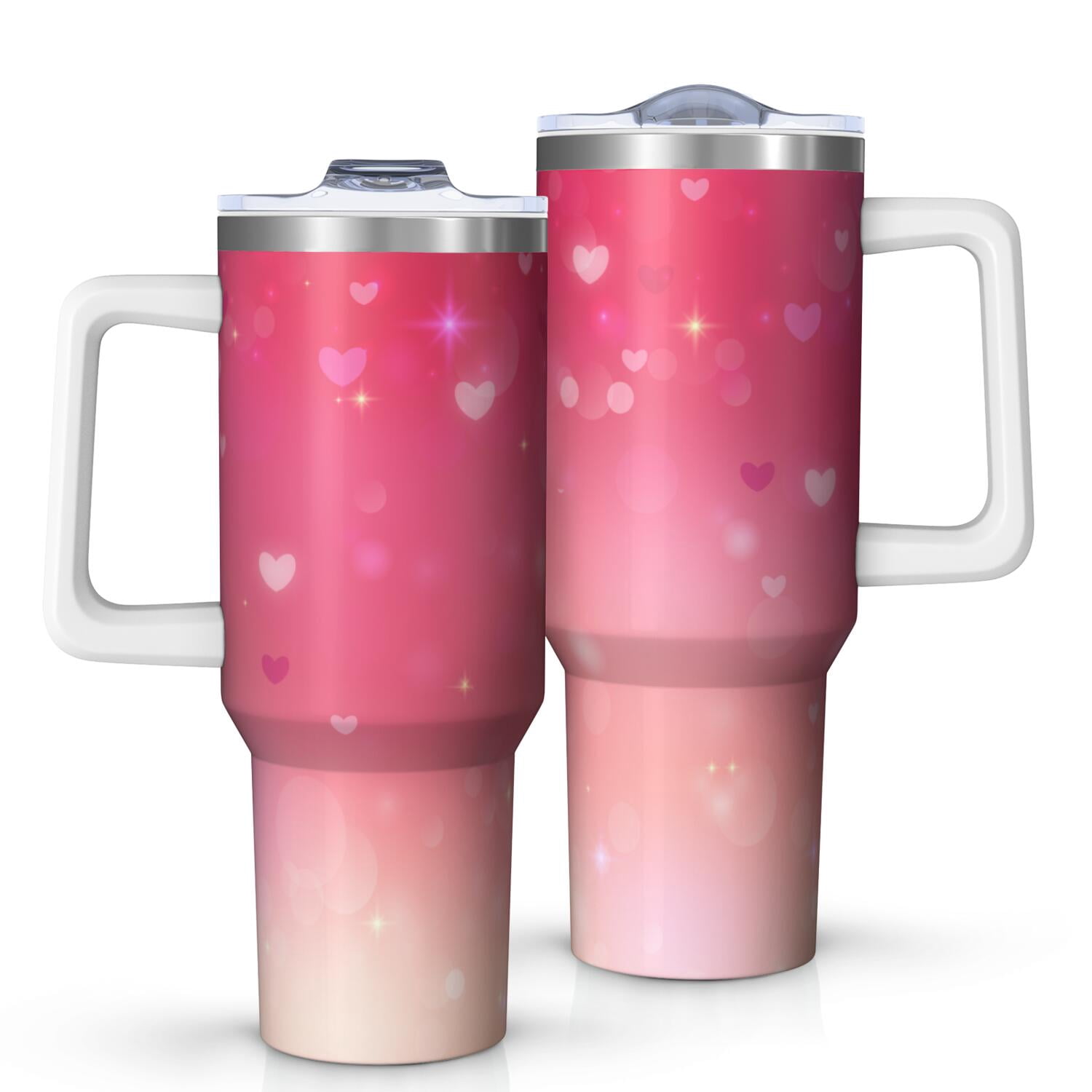 40oz Tumbler with Handle and Straw, Vacuum Insulated Stainless Steel ...