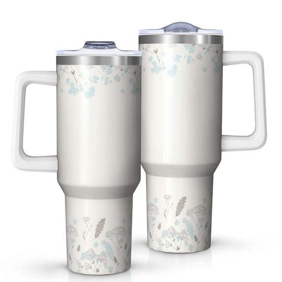 40oz Tumbler with Handle and Straw, Vacuum Insulated Stainless Steel ...
