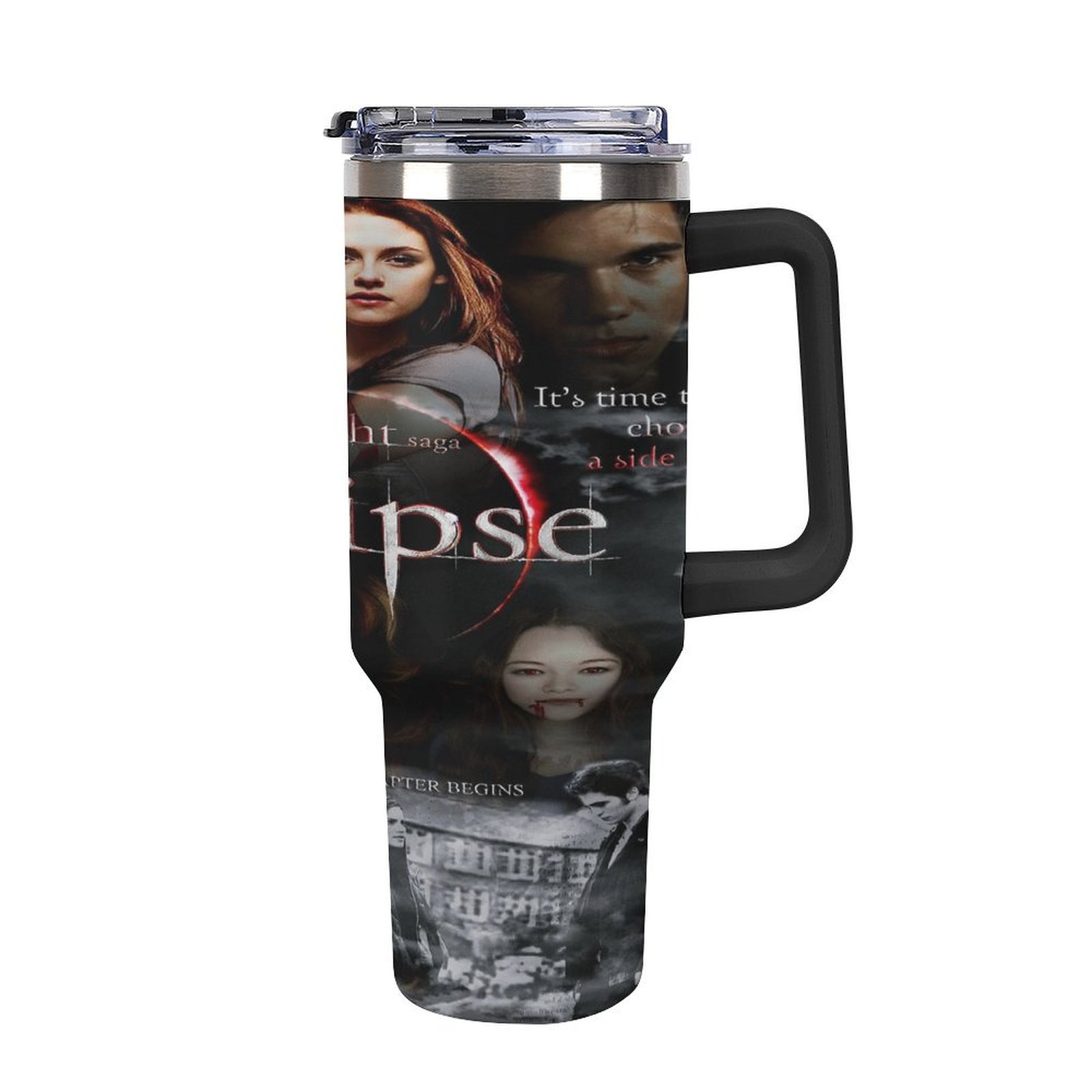 40oz Twilight Saga Tumbler with Handle Graphic Tumbler with Lid and ...