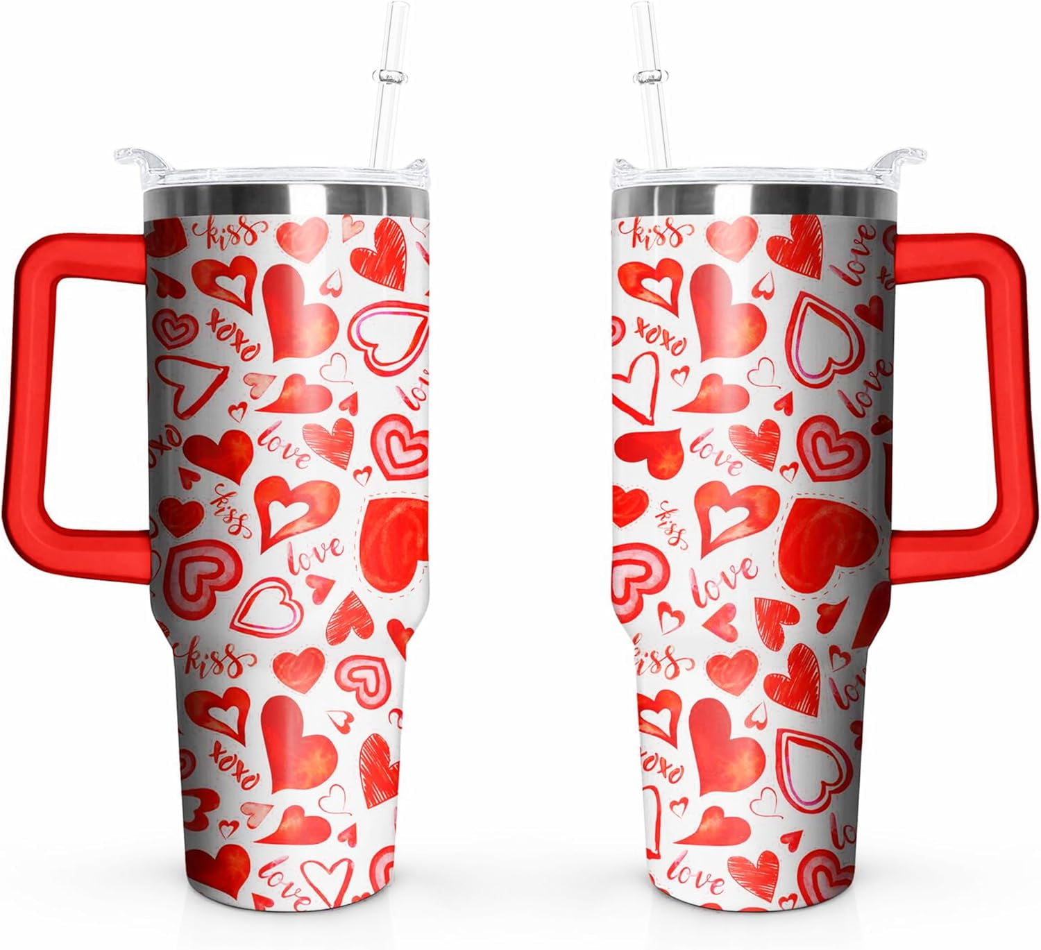 40oz Valentines Day Tumbler with Handle and Straw, Valentine''s Day ...