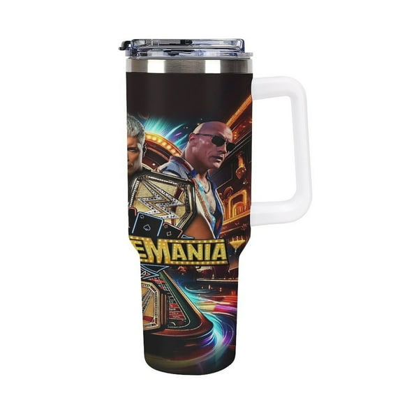 40oz Wres-Tler-W,W-E Insulated Tumbler With Lid and Straws Stainless ...