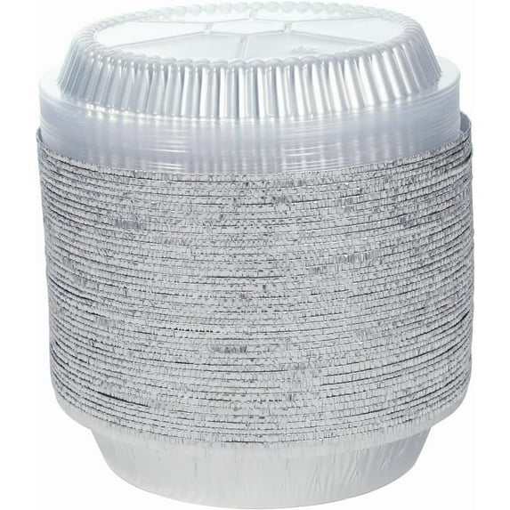 40pack 9" Round Aluminum Foil Pans with Clear Lids | Disposable ...