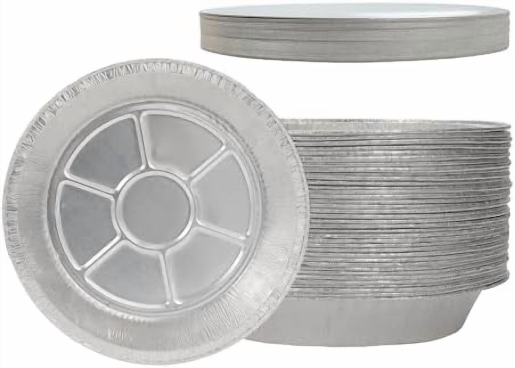 40pack 9" Round Aluminum Foil Pans with Lids Disposable Containers with ...