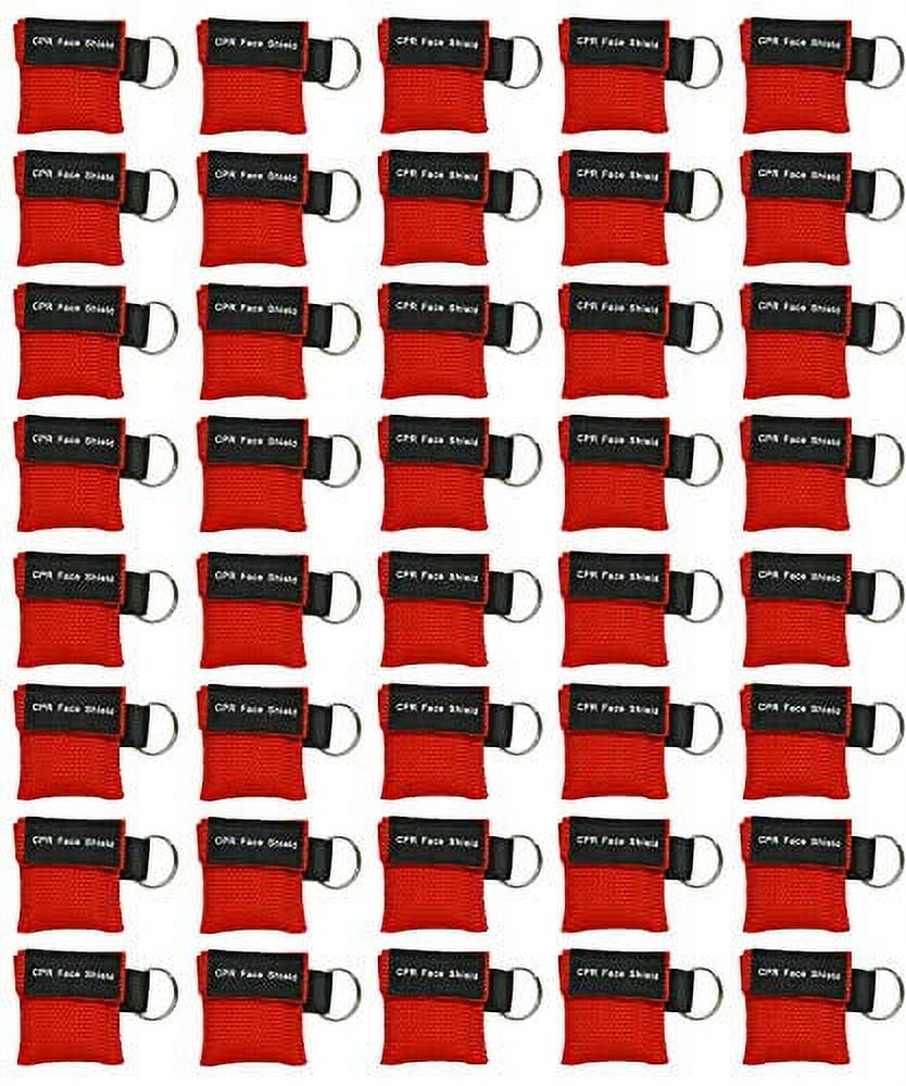 40pc Disposable Pocket CPR Mask Keychain Kit, First Aid AED Training ...
