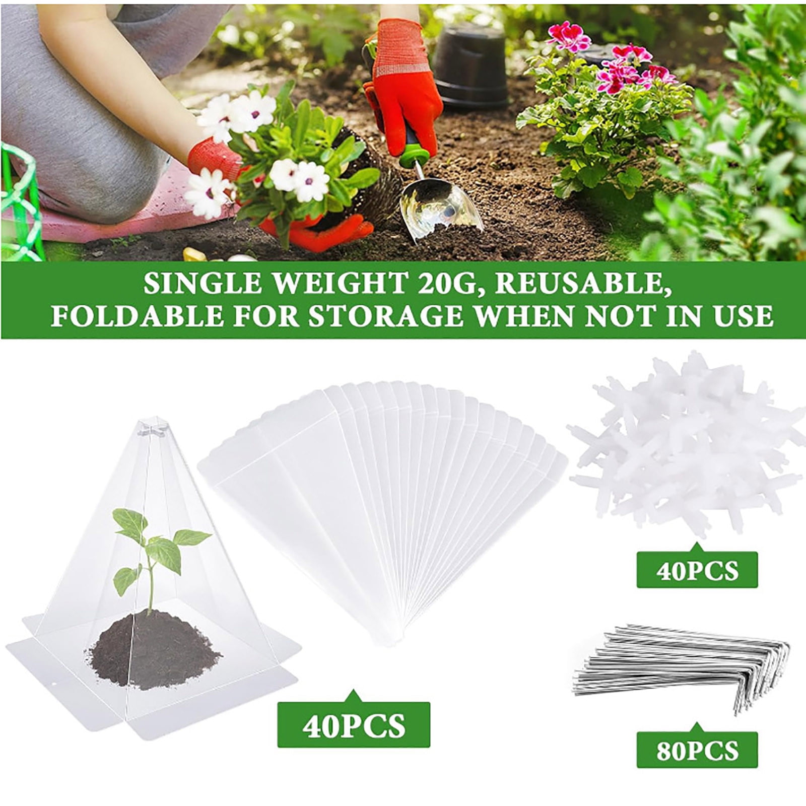 40pc Garden Cloches for Plants Plastic Small Plant Seedling Protector ...