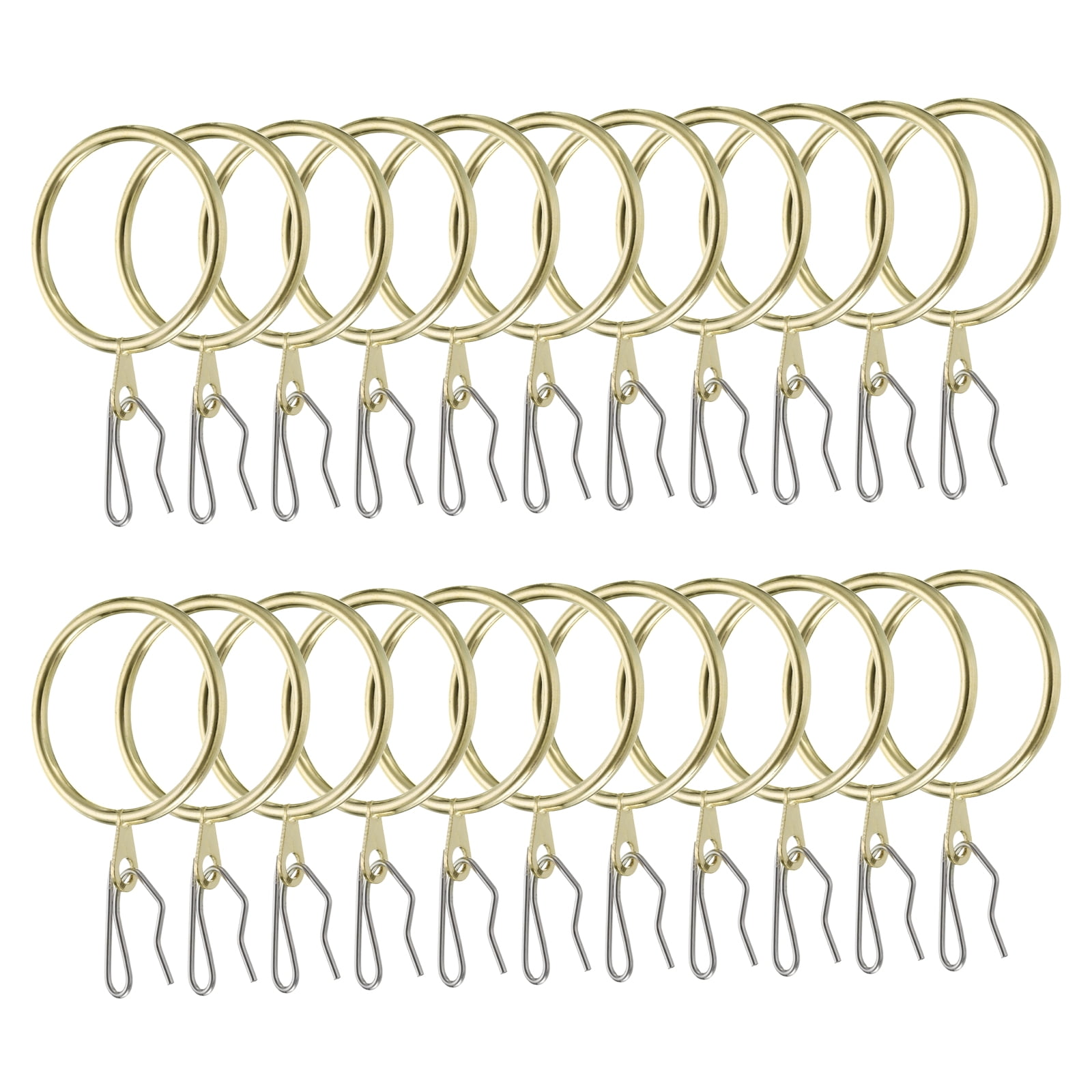 40pcs 1.5-Inch Metal Curtain Hook Rings Gold Curtain Rings with Pin-on ...