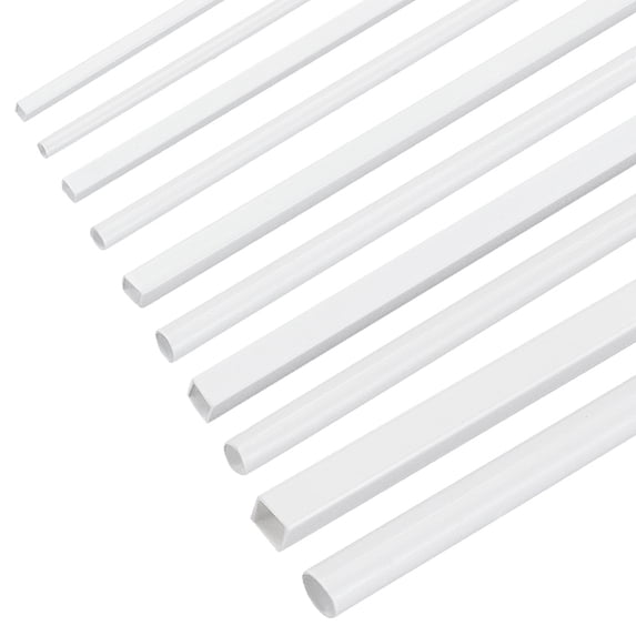 40pcs 10 Style Plastic Square Tube Round Tube 15.7 Inch Length White ...