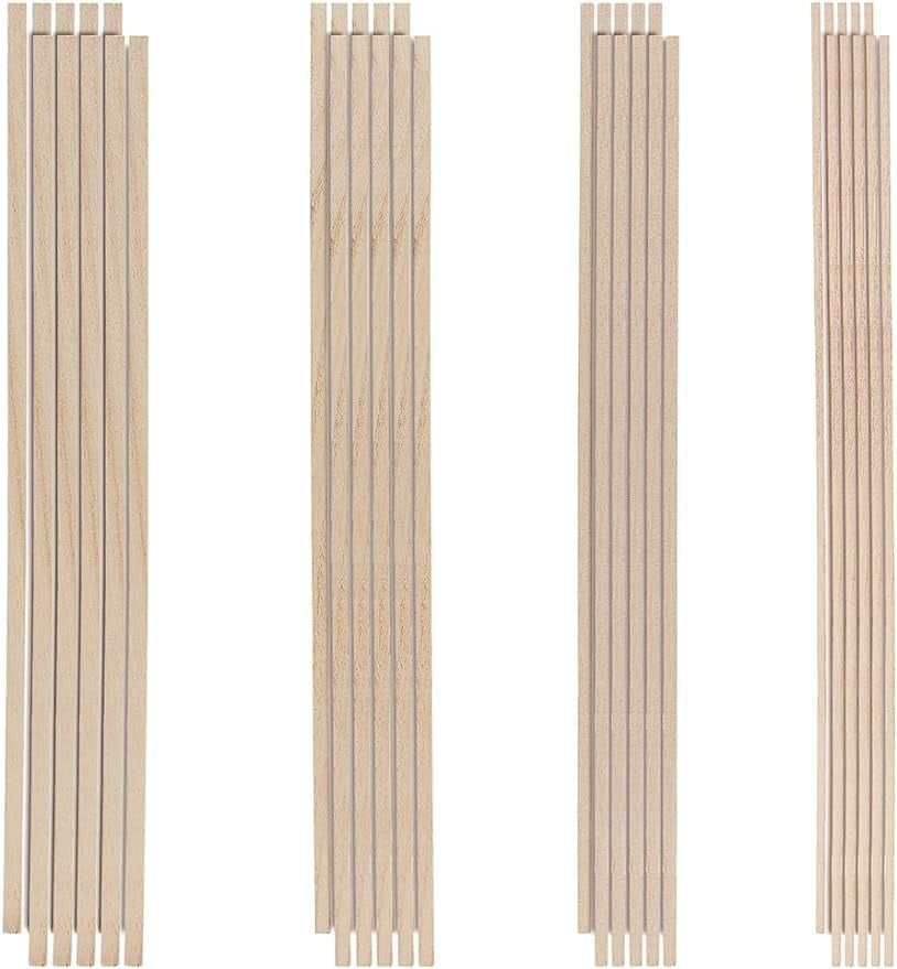40pcs 12 Inch Square Wooden Dowel Rods Hardwood Square Dowels ...