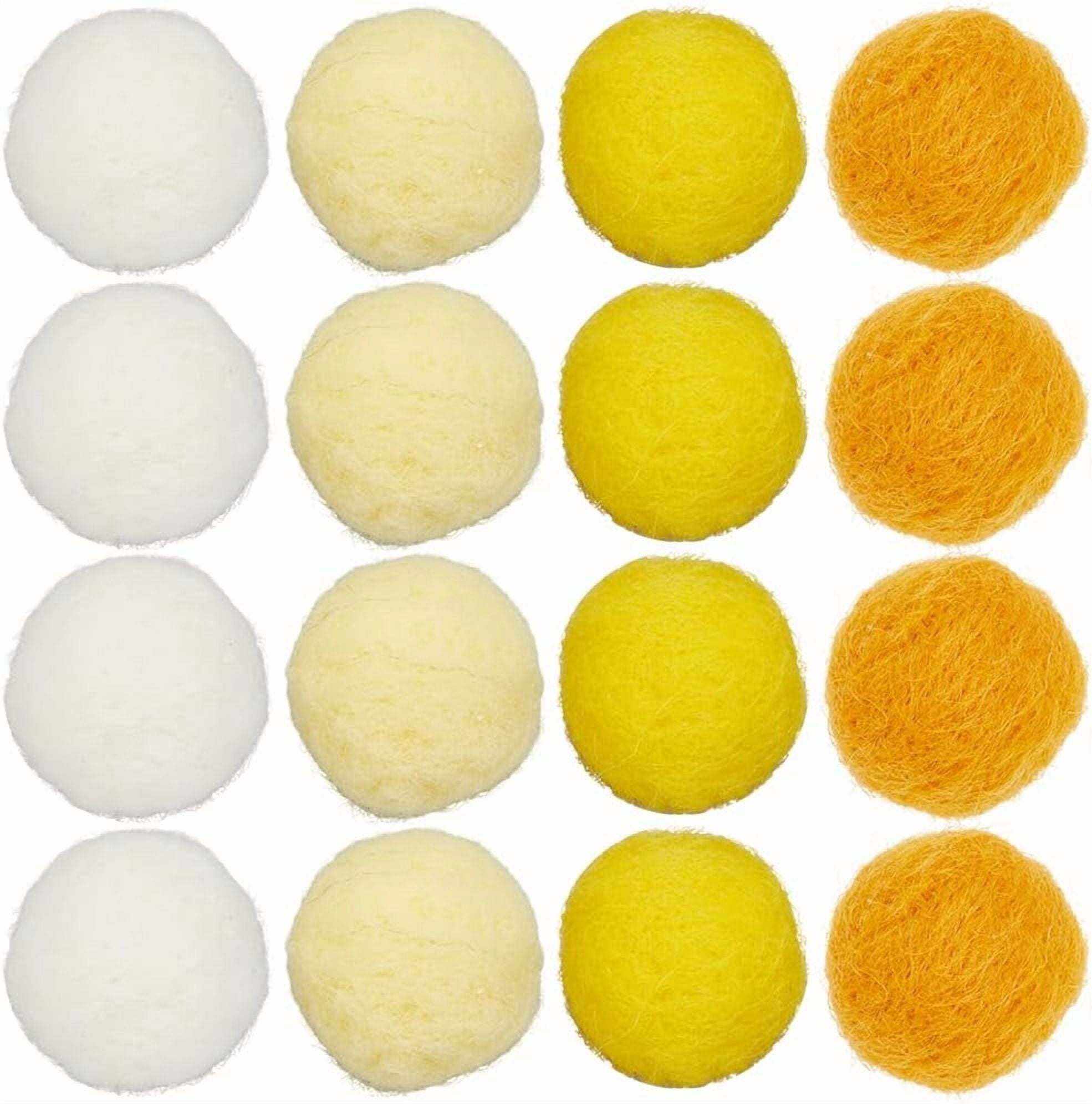 40pcs 20mm Yellow Craft Wool Felt Balls Craft Wool Felted Small Gold ...