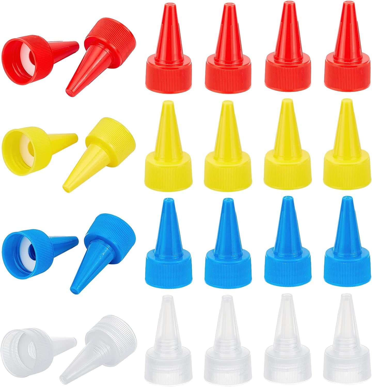 40pcs 24/410 Twist Caps Squeeze Bottle Cap Finish Plastic Bottle Caps ...