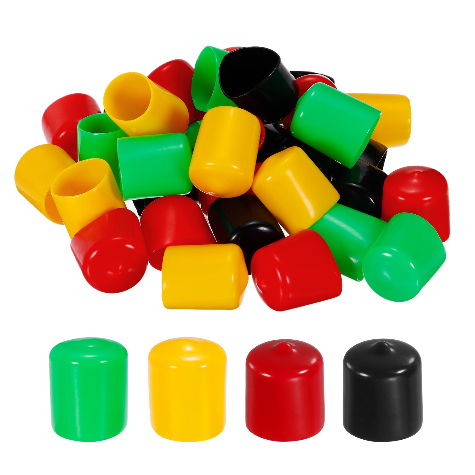 40pcs 25mm Rubber End Caps Cover Assortment PVC Vinyl Screw Thread ...