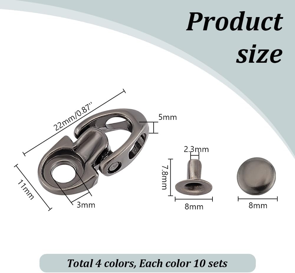 40pcs 4 Colors Shoelace Hooks Boot Laces Hooks Metal Boot Buckles Loop ...