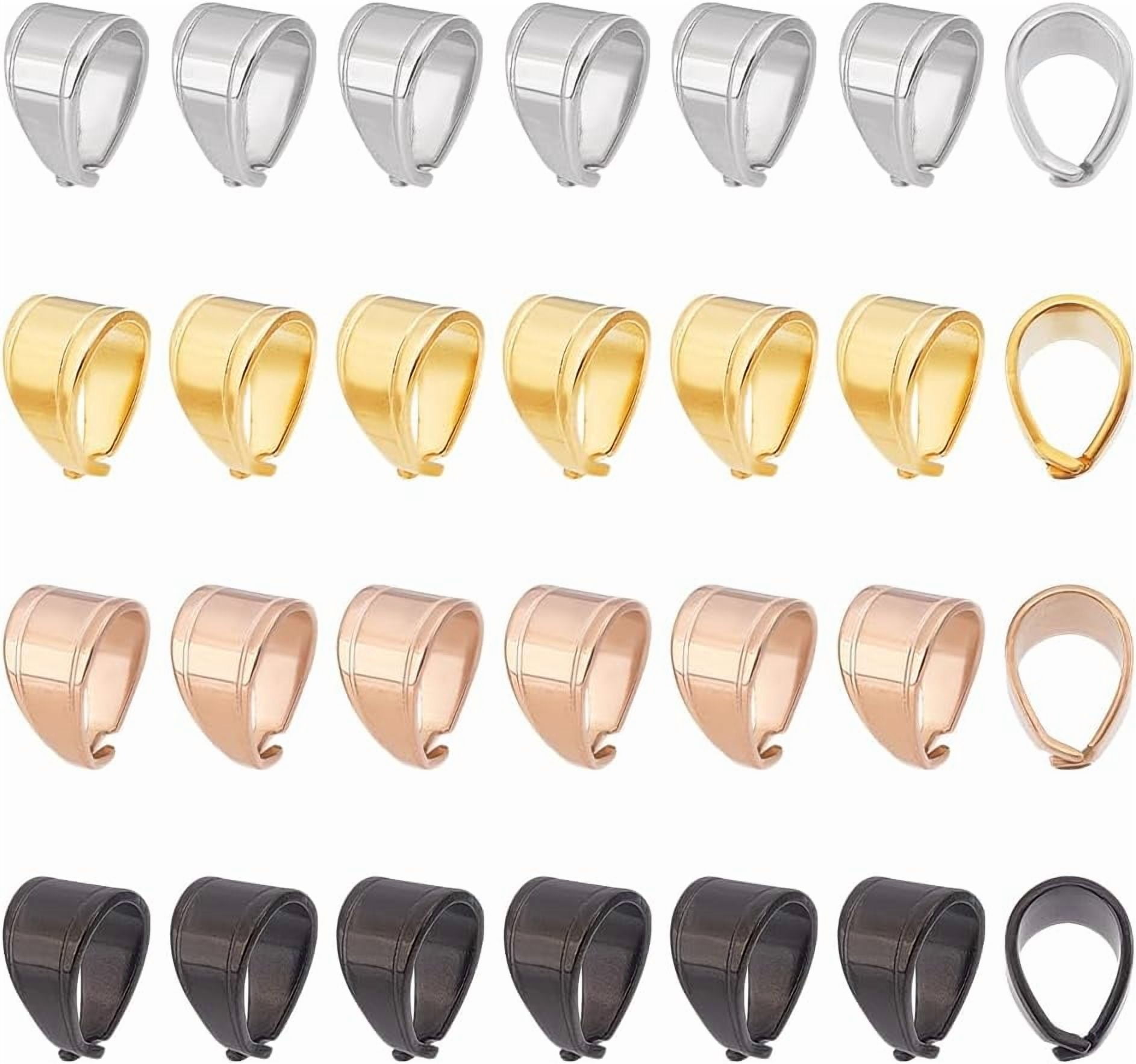40pcs 4 Colours Pinch Clip Bail Clasps 304 Stainless Steel Snap On ...