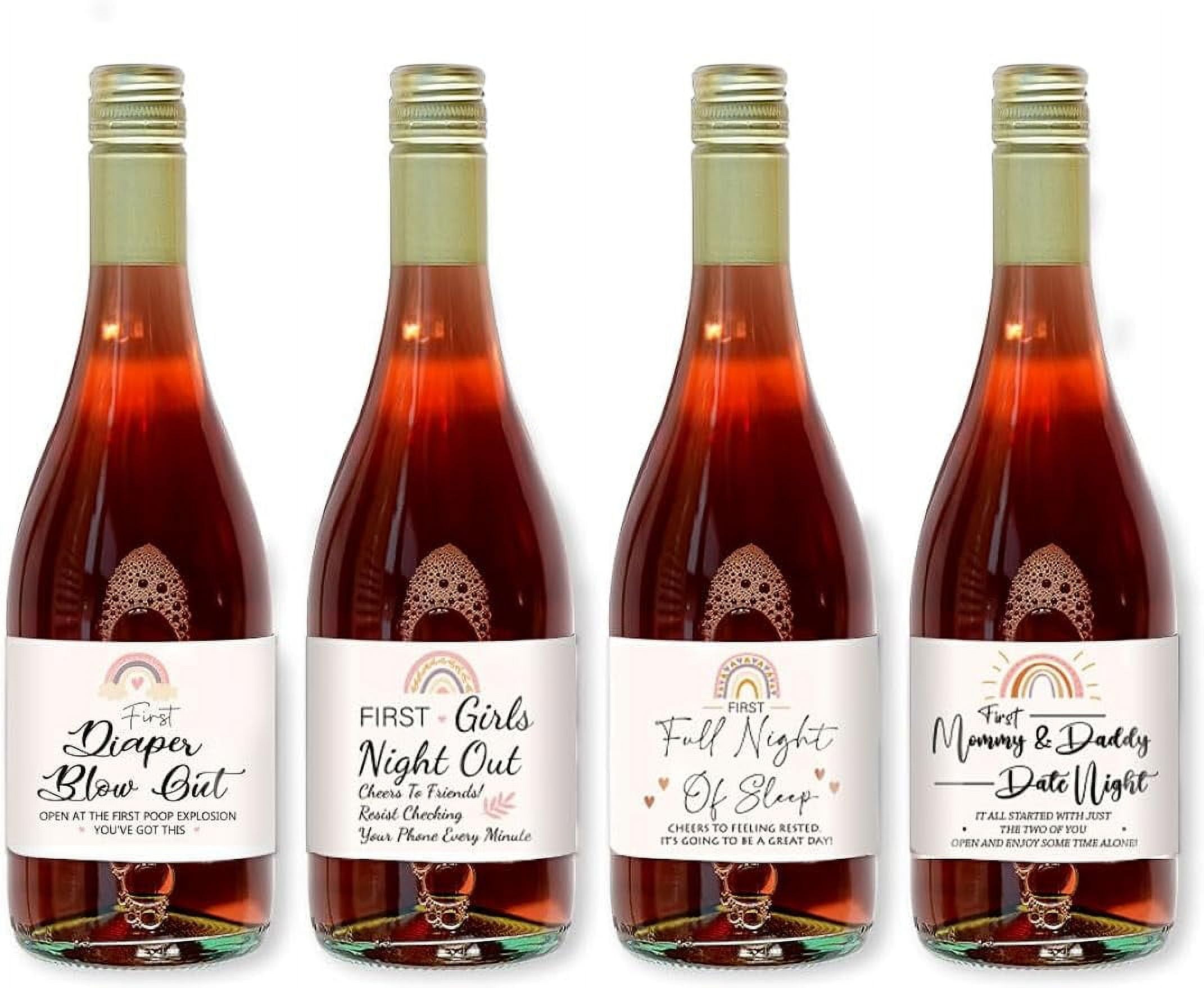 40pcs 4Styles Rainbow Champagne Bottle Labels Wine Label Stickers Mini ...