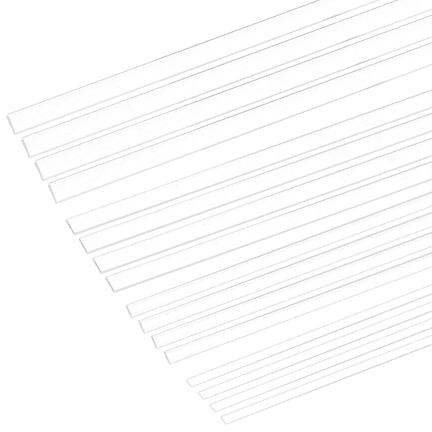 40pcs ABS Plastic Square Bar Rods White ABS Plastic Square Tube Hollow ...