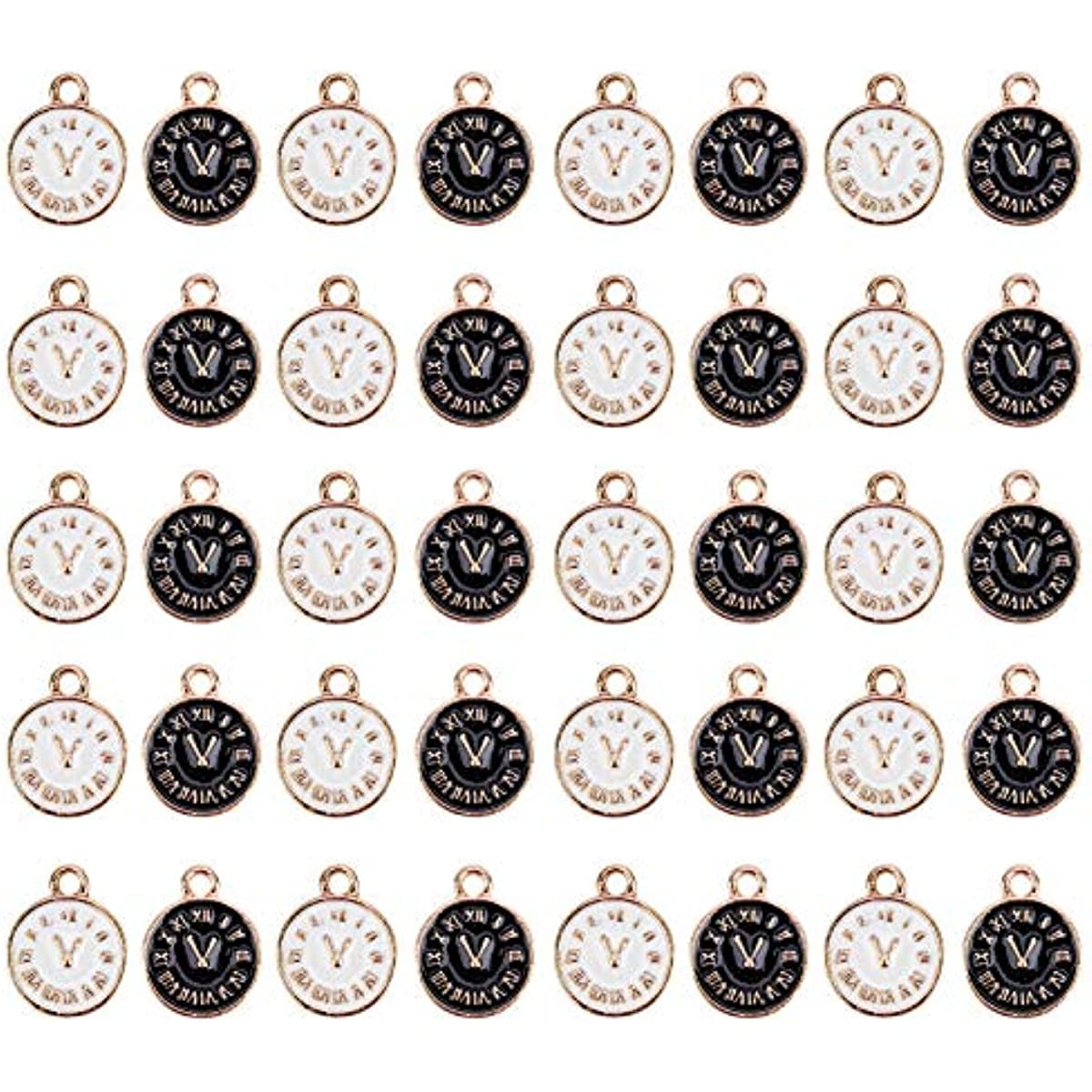 40pcs Alloy Enamel Clock Charms Enamel Pendant for DIY Jewelry Making ...