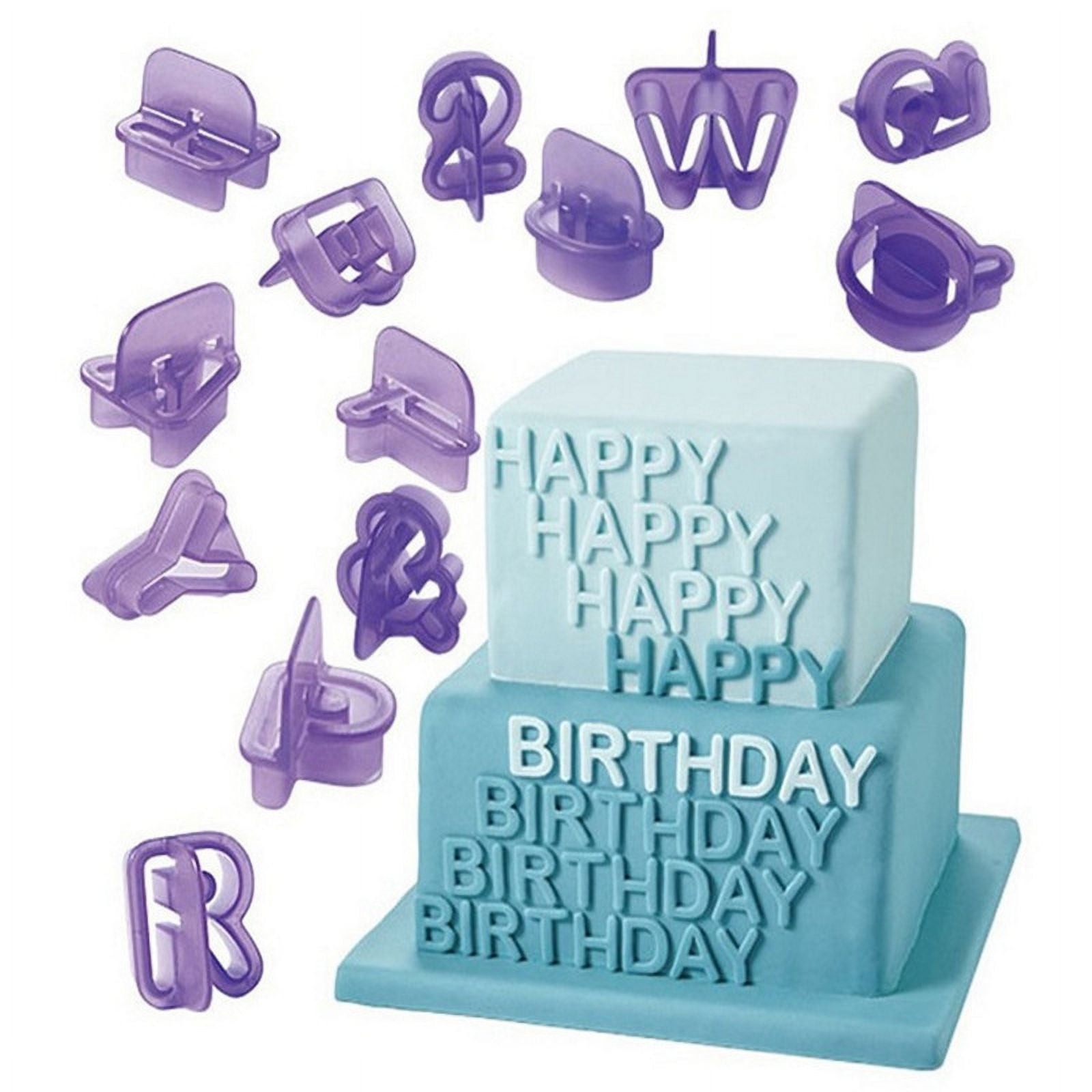 40pcs Alphanumeric Plastic Cookie Mold Symbol Fondant Cake Decoration ...