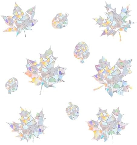 40pcs Anti-Collision Window Stickers, Maple Leaf Shape Rainbow Anti ...