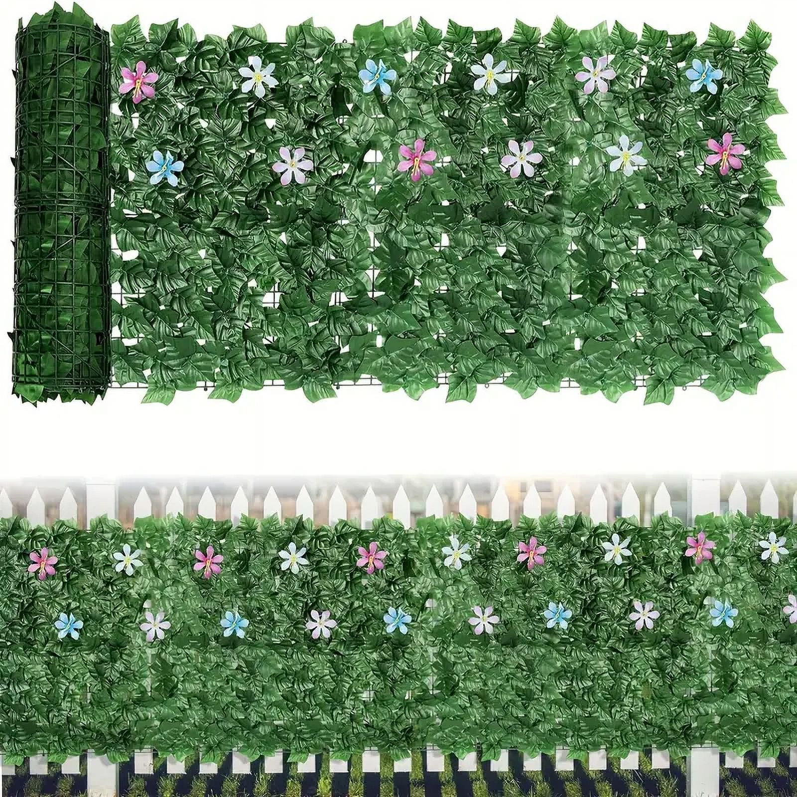40pcs Artificial Ivy Privacy Fence Screen With Flowers, 157.5x47.2in ...