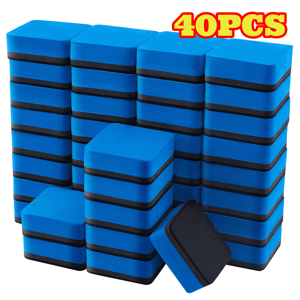 40pcs Blue Dry Erase Erasers, Magnetic Whiteboard Erasers, Mini ...