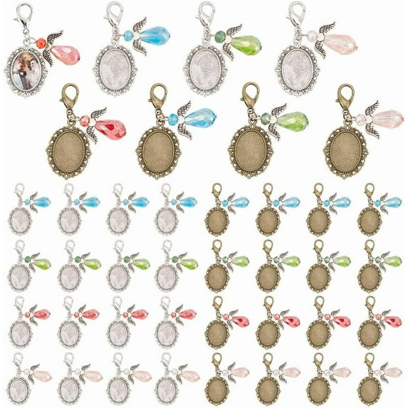 40pcs Bouquet Charms 4 Colors Wedding Bouquet Photo Charm 18.5x13.5mm ...