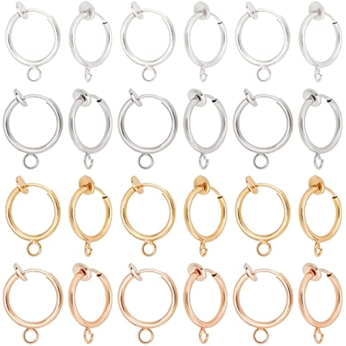 40pcs Clip on Earring Converters 4 Colors Non-Pierced Earring ...