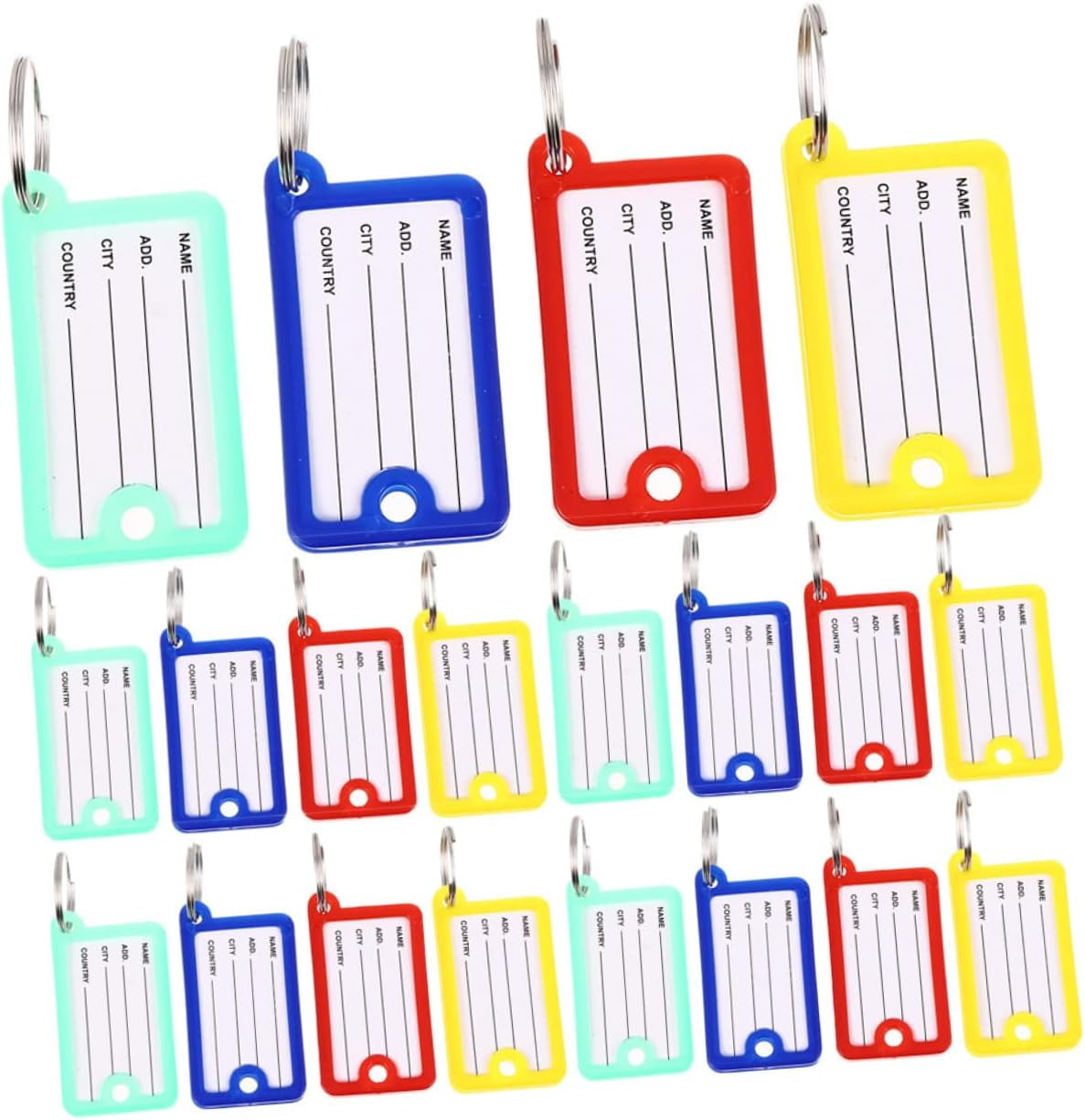 40pcs Color Key Tag Ring Accessories Car Key Chain Plastic Key Tags Pet ...