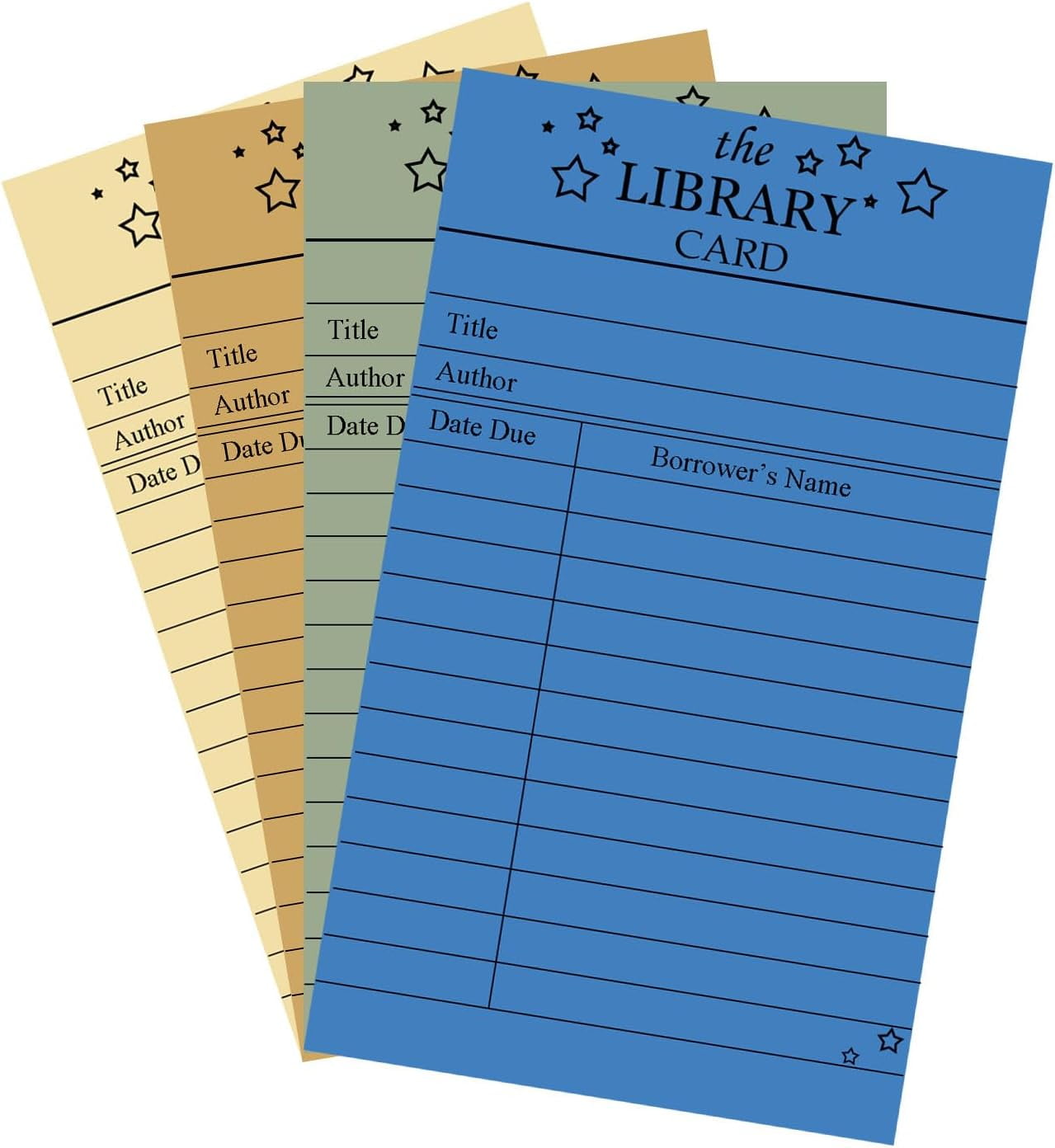 40pcs Colorful Library Cards 3x5 inch Bulk Library Checkout Cards for ...