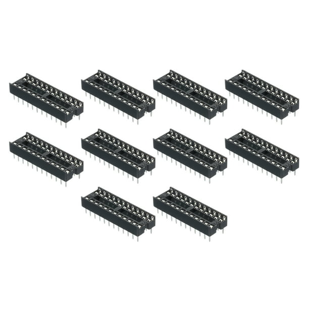 40pcs DIP IC Chip Socket Adapter Flat Pin 24P 2.54mm Pitch IC Socket ...