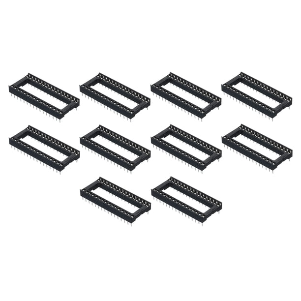 40pcs DIP IC Chip Socket Adapter Flat Pin 28P 2.54mm Pitch IC Socket ...