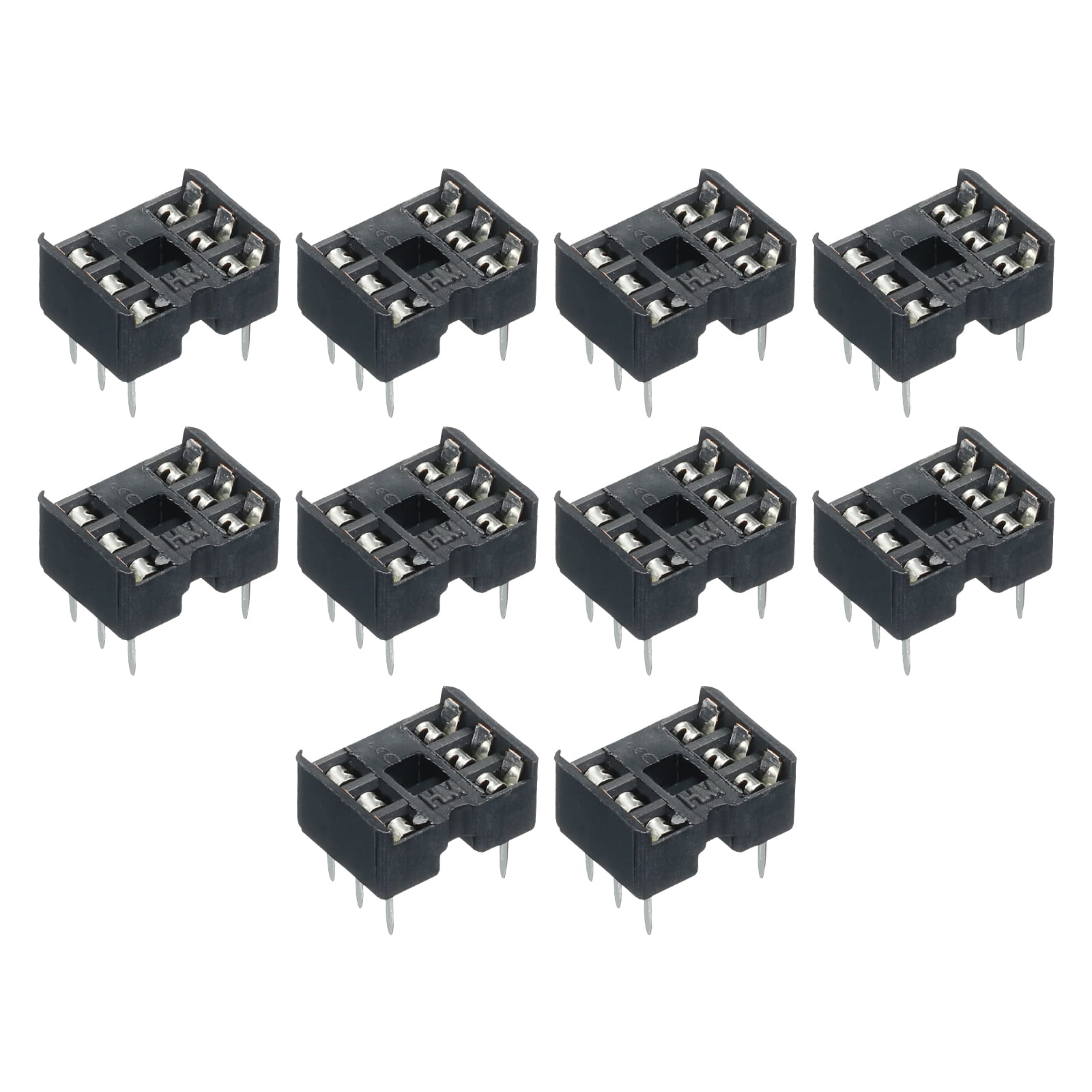 40pcs DIP IC Chip Socket Adapter Flat Pin 6P 2.54mm Pitch IC Socket for ...