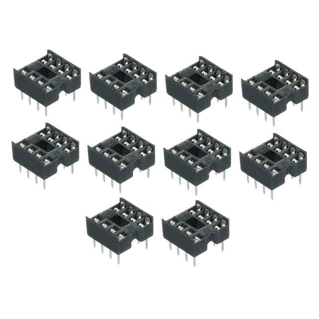 40pcs DIP IC Chip Socket Adapter Flat Pin 8P 2.54mm Pitch IC Socket for ...
