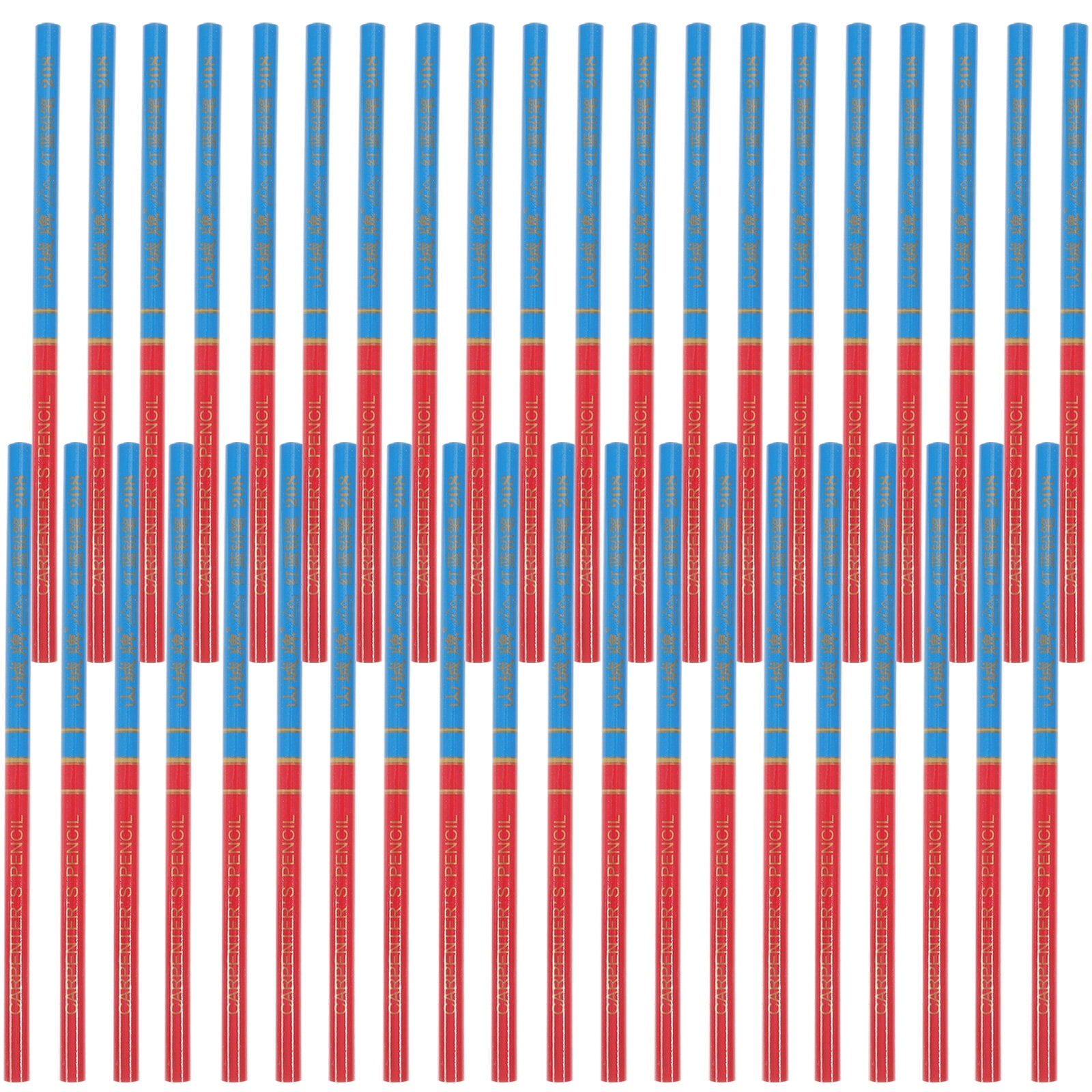 40pcs Dual-color Lead Core Woodworking Pencils Carpenter Pencils ...
