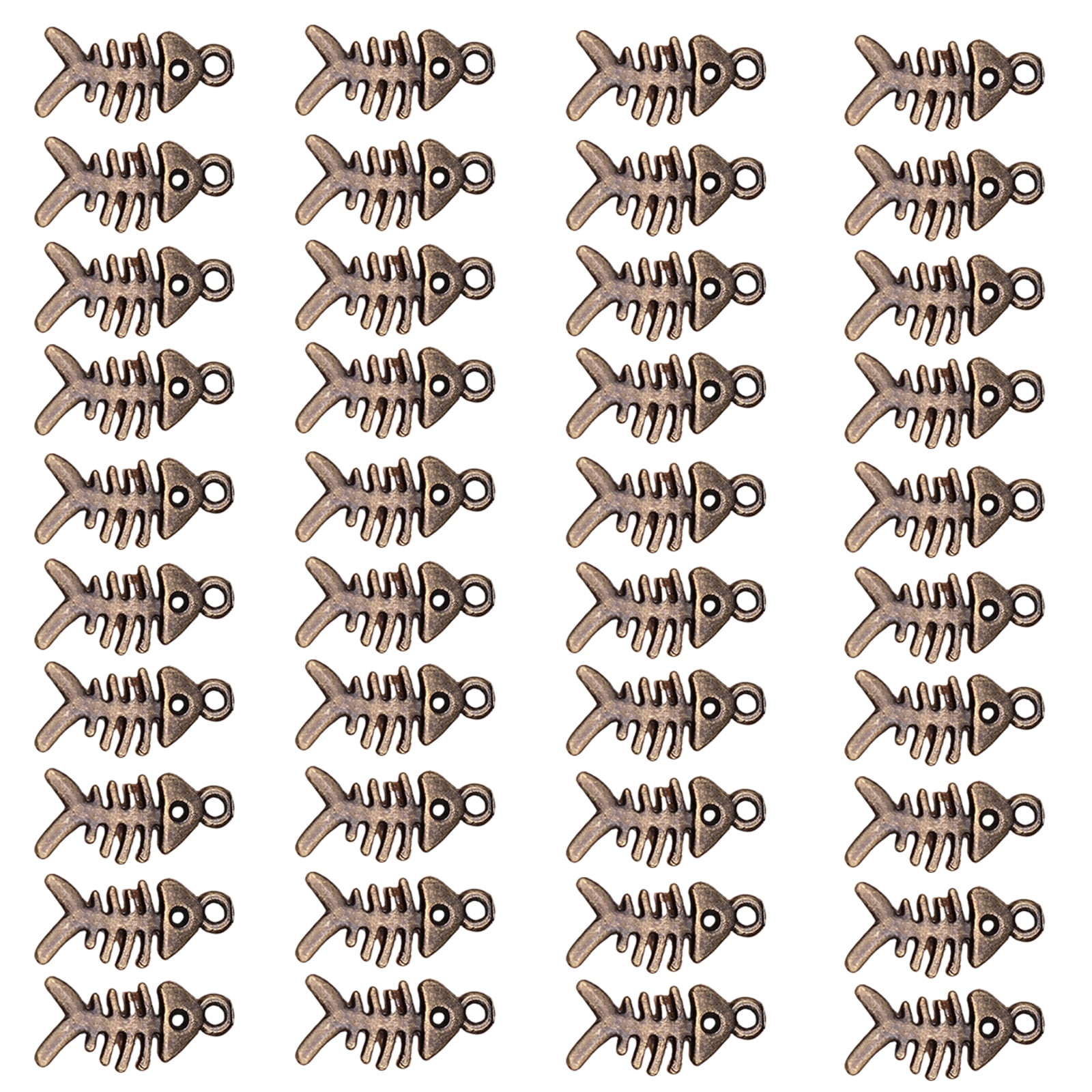 40pcs Fishbone Charm Pendant Accessory for Jewelry Making Vintage ...