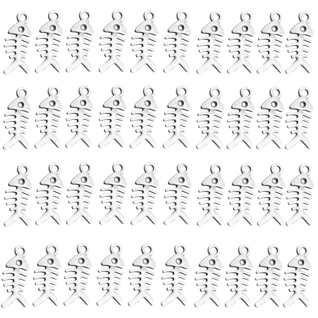 40pcs Fishbone Pendant Charm Portable for Creative Jewelry Designs ...
