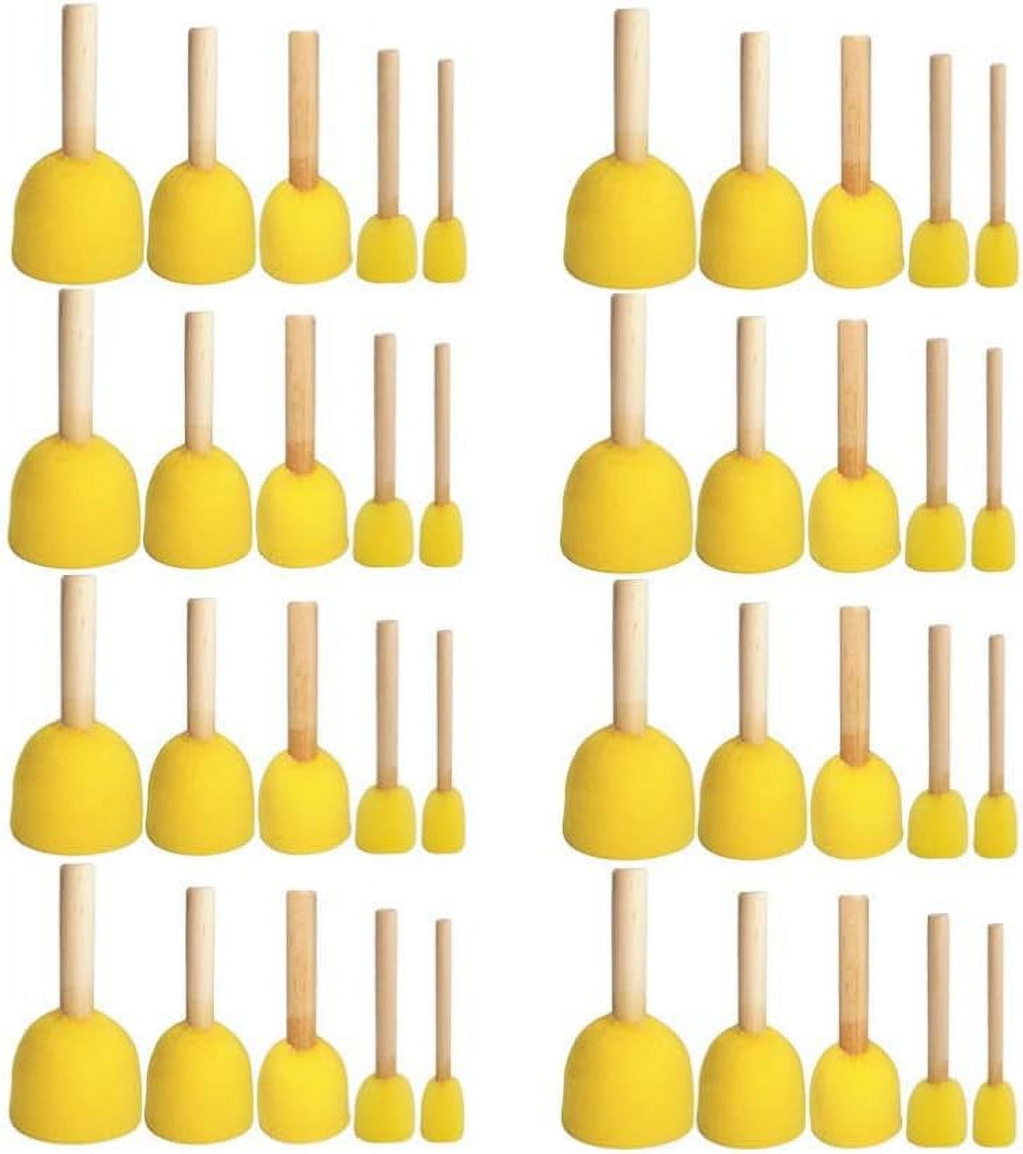 40pcs Foam Brushes Sponge Paint Brush Set with Wood Handle for Painting ...