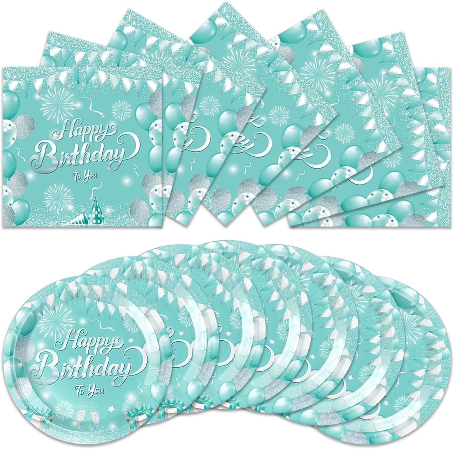 40pcs Green Birthday Party Supplies-Party Decorations Tableware For ...