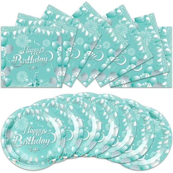 40pcs Green Birthday Party Supplies-Party Decorations Tableware For ...