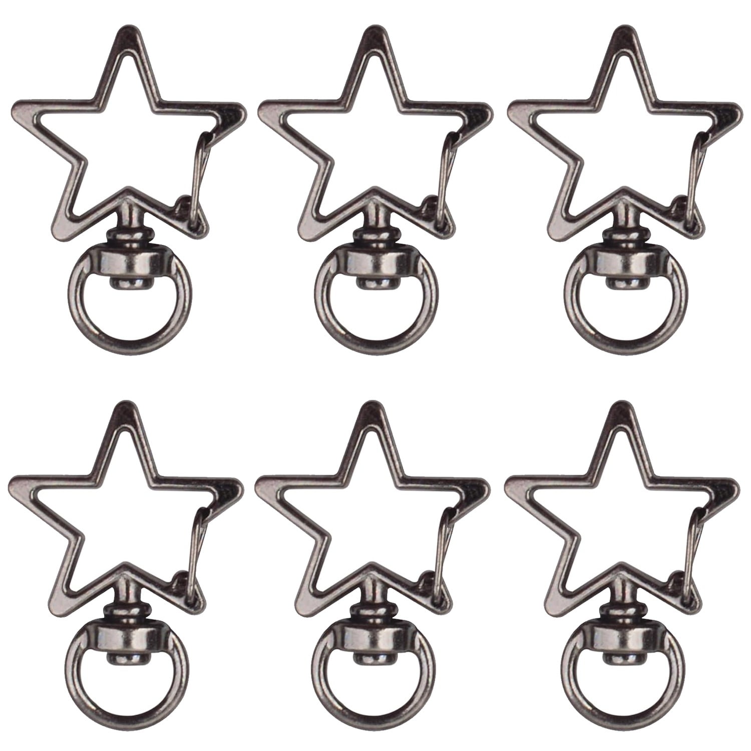 40pcs Gun Black,Star Shape Keychain Clips Metal Zinc Alloy Swivel ...