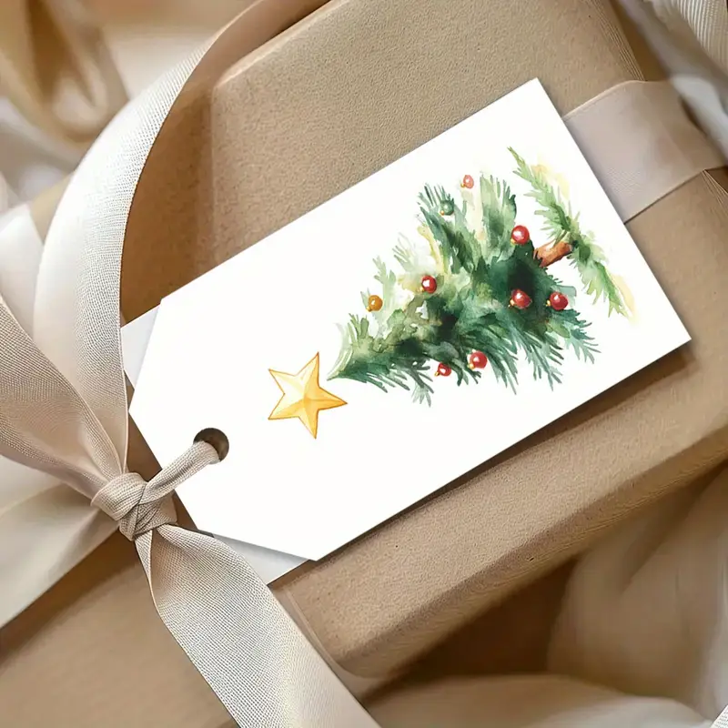 40pcs Hand-Painted Christmas Tree Labels with Twine - 40 Unique Designs ...