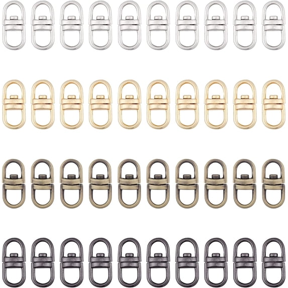 40pcs Key Chain Swivel Connectors Clasp 4 Colors Double Ended Metal ...