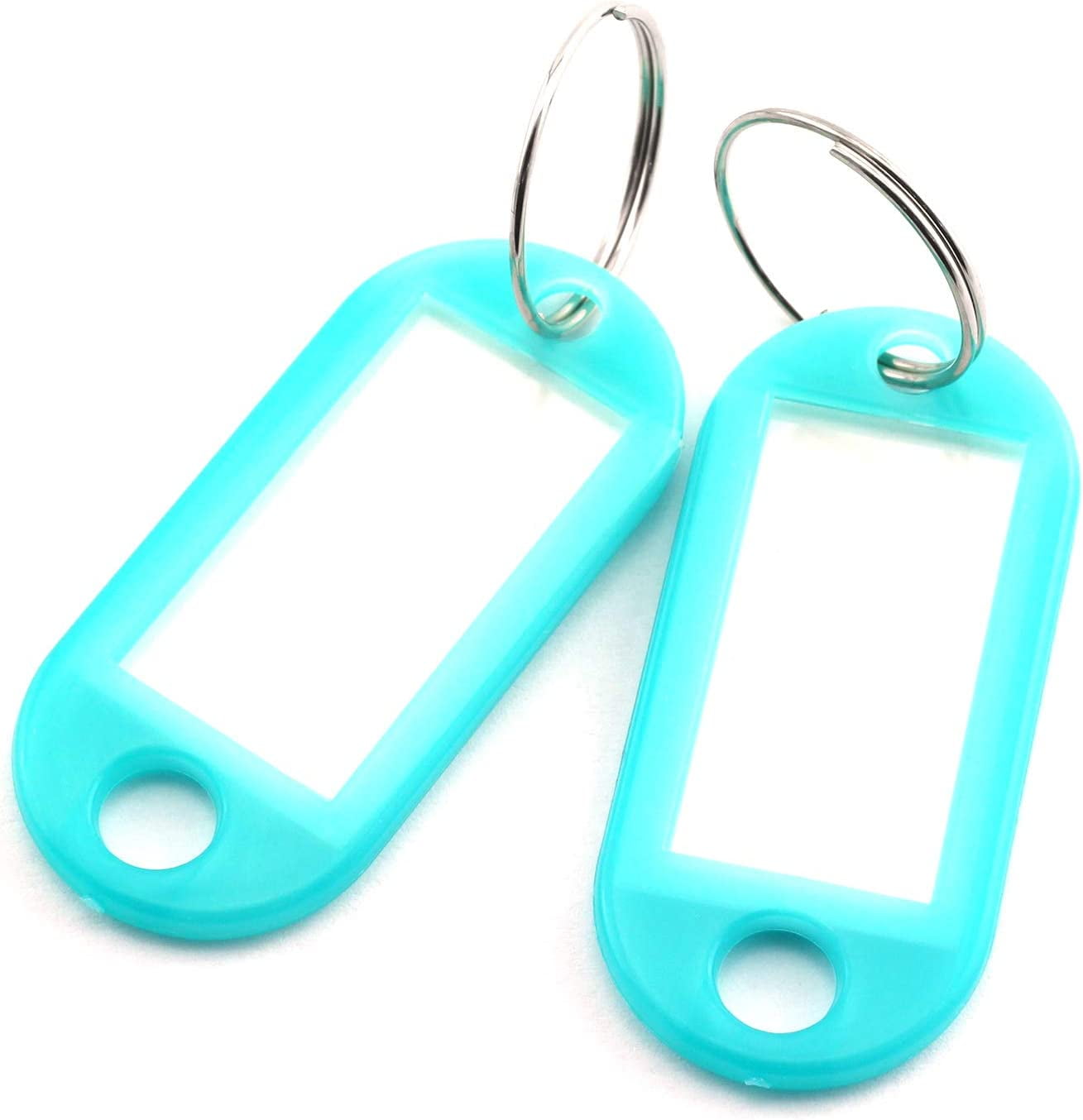40pcs Lake Blue Key Ring Label Tags Plastic Keys Holder and Identifier ...