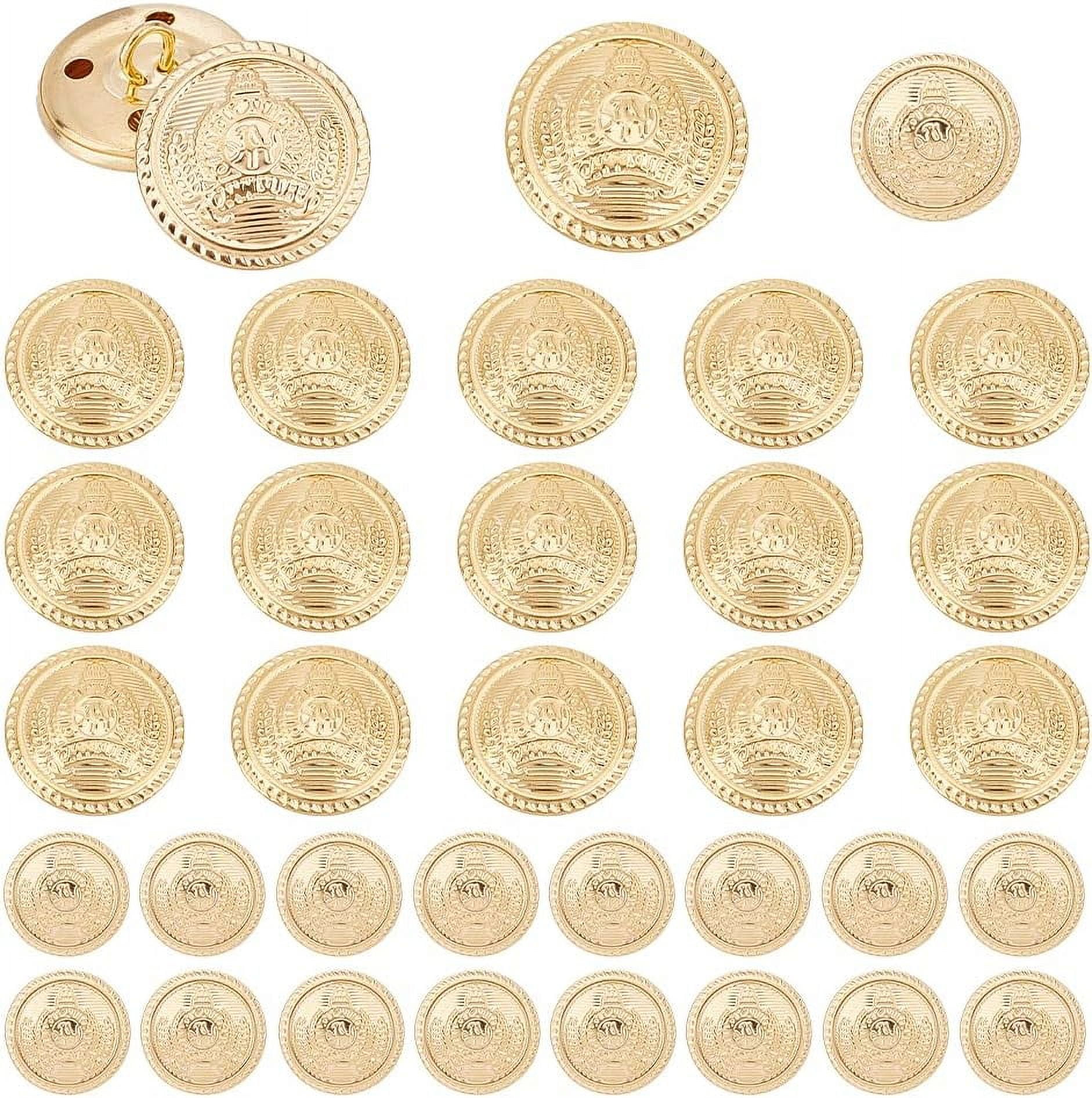 40pcs Metal Blazer Button Set 15mm 20mm Golden Brass Buttons Sewing ...