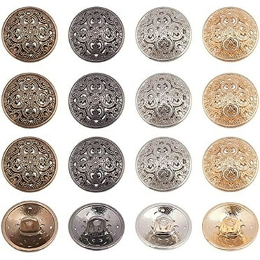 20pcs 1Inch Brass Flat Round Buttons Metal Buttons with Shank for ...