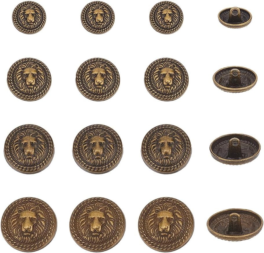 40pcs Metal Blazer Button Set Lion Crest Vintage 15mm 20mm 23mm 25mm ...