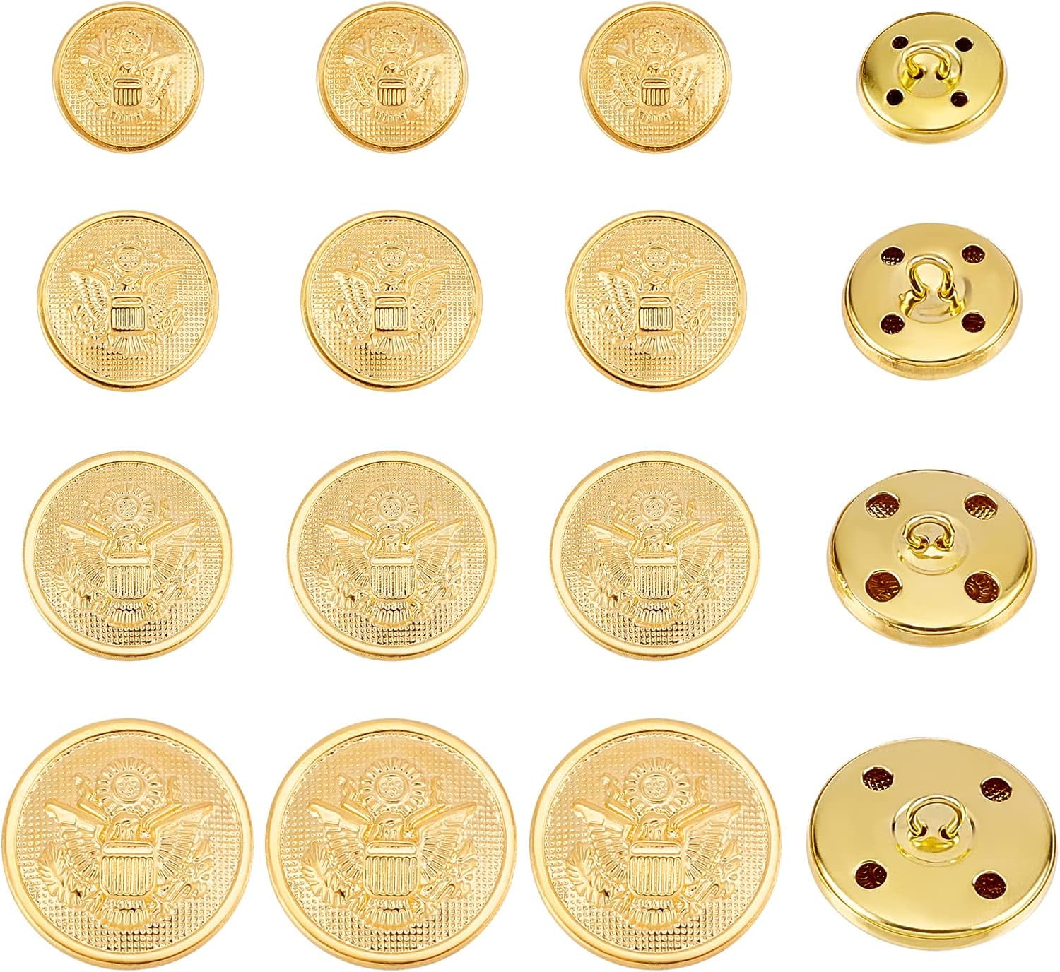 40pcs Metal Blazer Button Set Shield Crest Vintage Shank Buttons 15mm ...